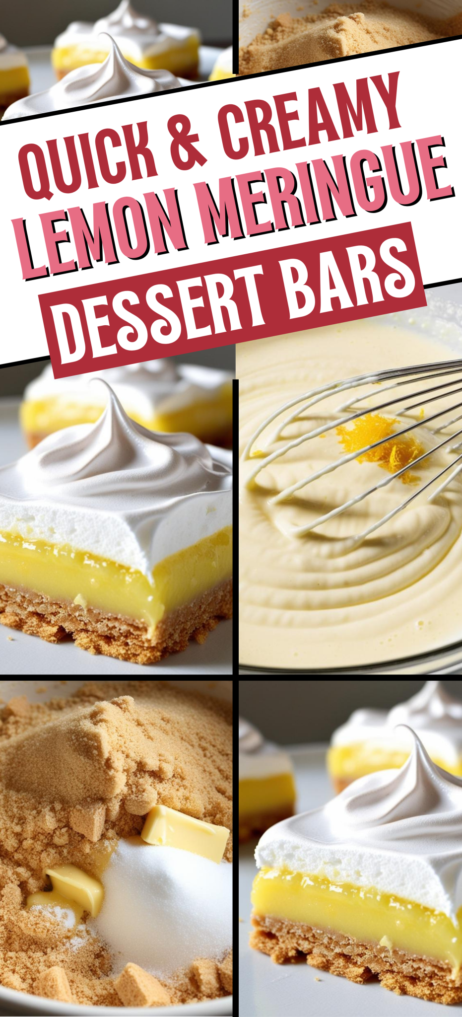 No Bake Lemon Meringue Bars - Baked In Bliss
