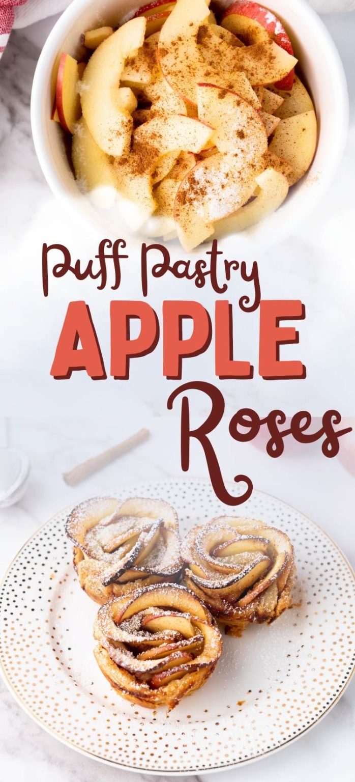 Puff Pastry Apple Roses - Baked In Bliss