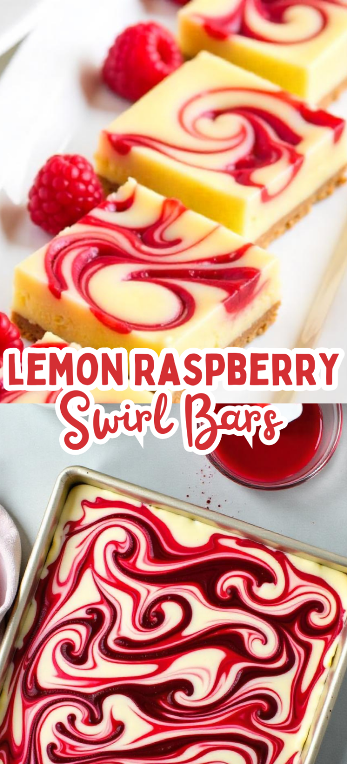 Lemon Raspberry Swirl Bars - Baked In Bliss