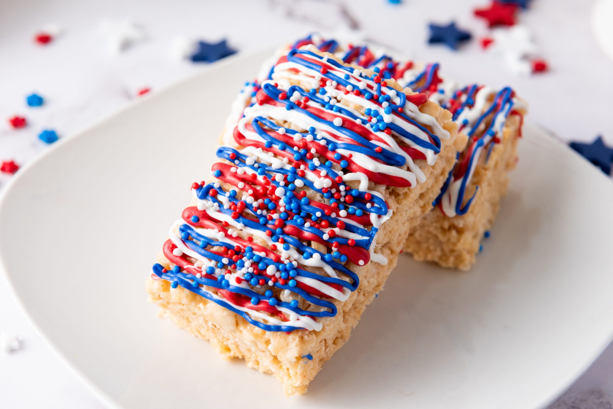 Fourth of July Rice Krispie Treats - Baked In Bliss